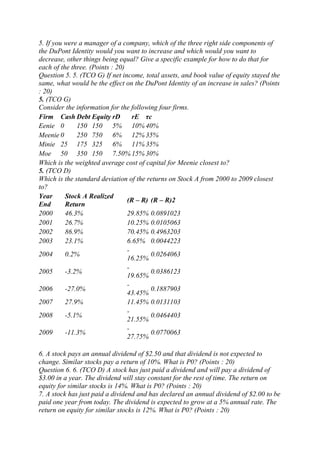 Fin 515 final exam set 1 | PDF