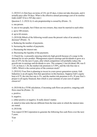 FIN 515 Final Exam Set 1 | PDF