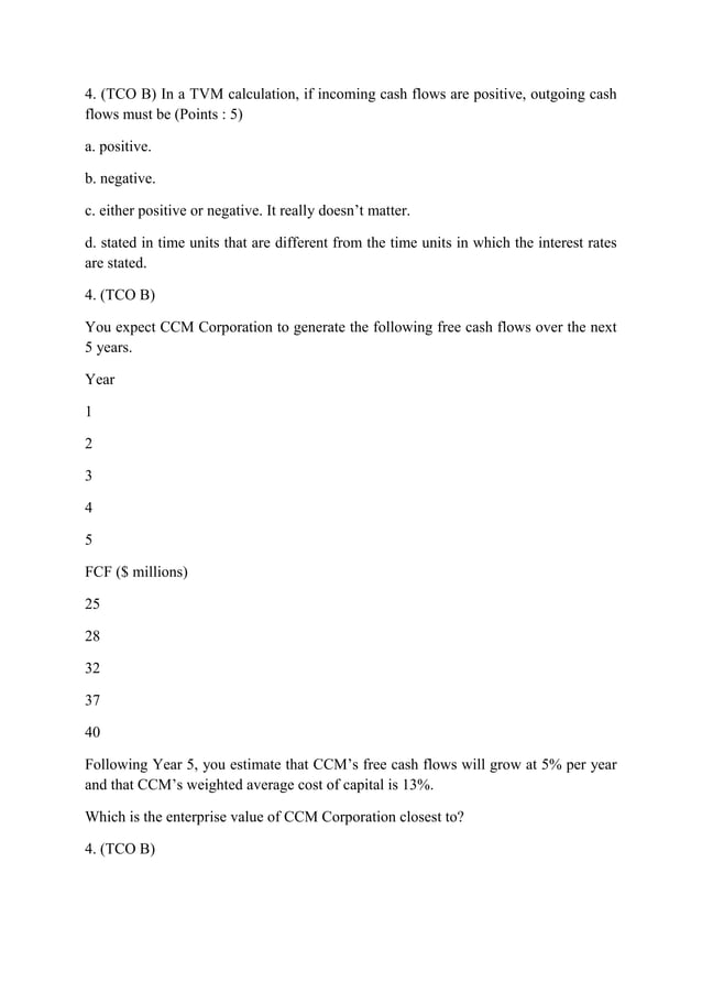 FIN 515 Final Exam Set 1C | PDF