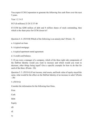 FIN 515 Final Exam Set 1C | PDF