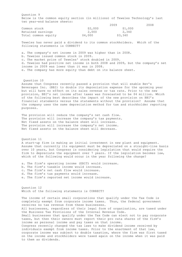 Fin 534 week 3 quiz 2 (str course) | PDF