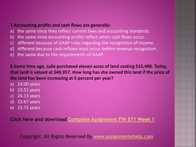 Fin 571 week 1 connect problem | PPT