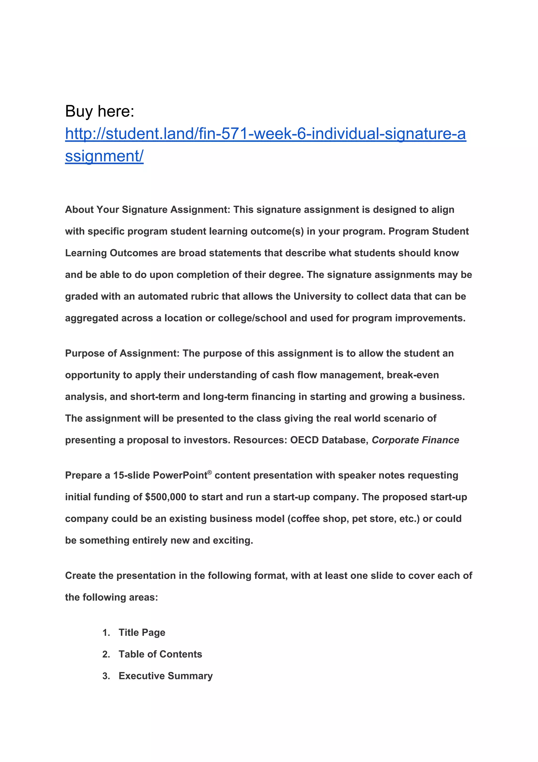 FIN 571 Week 6 Individual Signature Assignment | PDF
