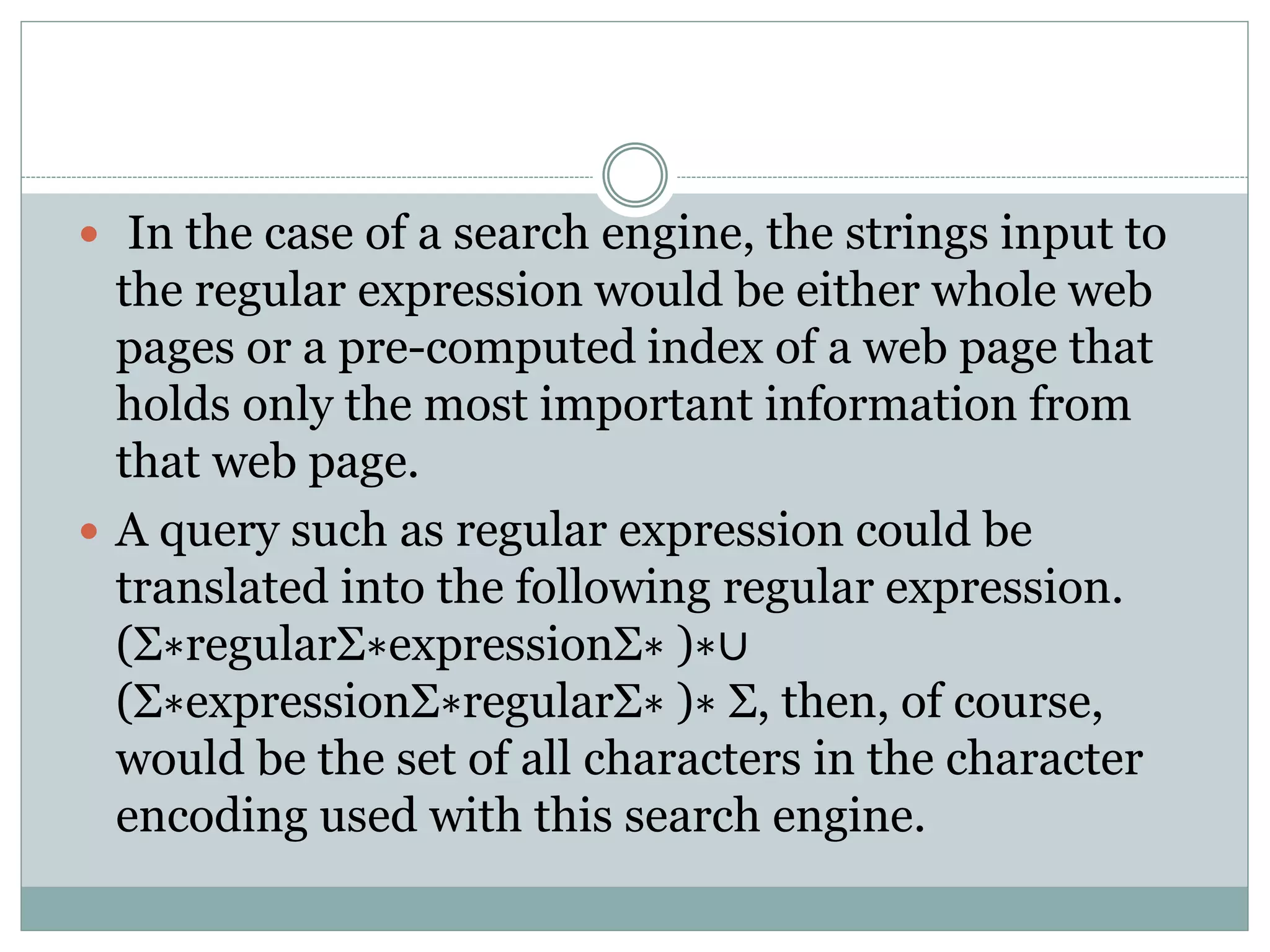 Finaal application on regular expression | PPTX