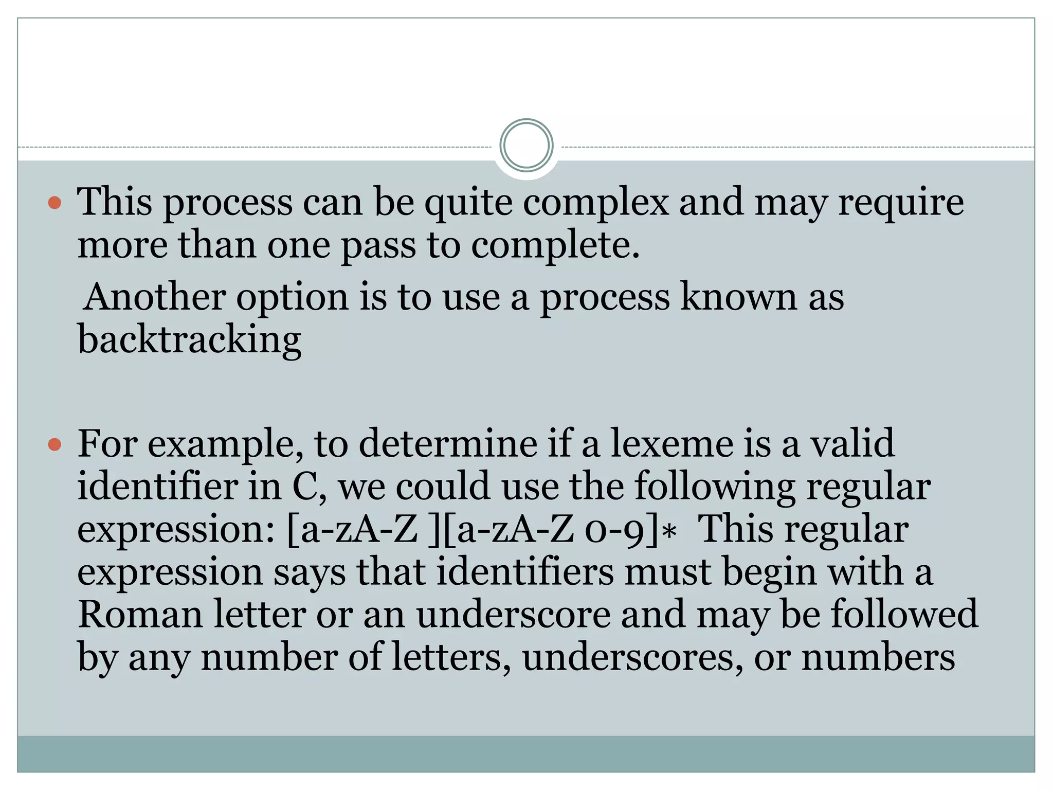 Finaal application on regular expression | PPTX