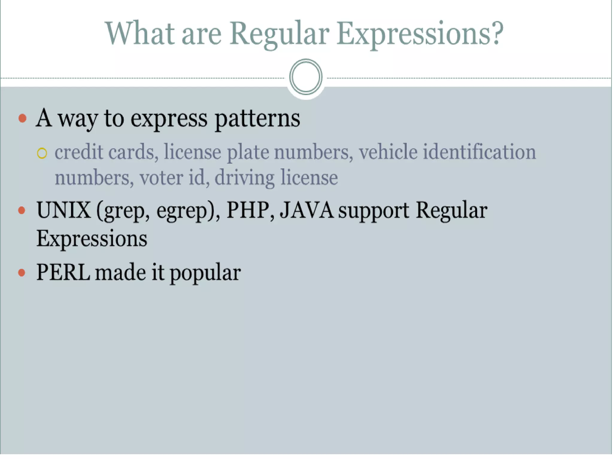 Finaal application on regular expression | PPTX