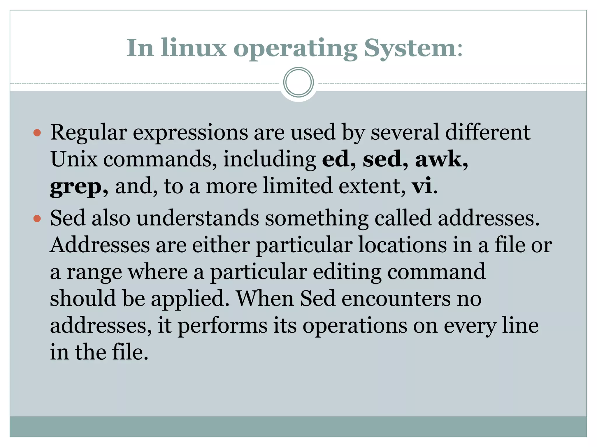Finaal application on regular expression | PPTX