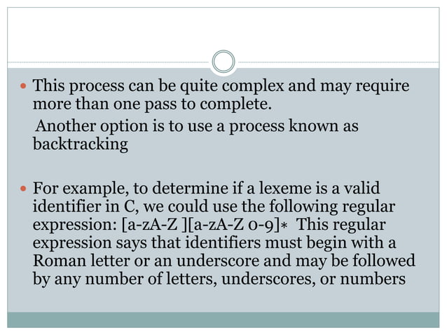 Finaal application on regular expression | PPT