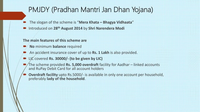 Finacial inclusion and diffrent schemes | PPTX