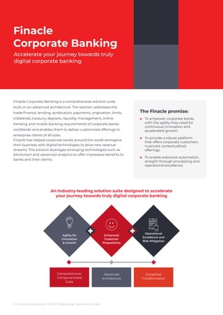 Empower Your Corporate Bank with Finacle's Comprehensive Solutions | PDF