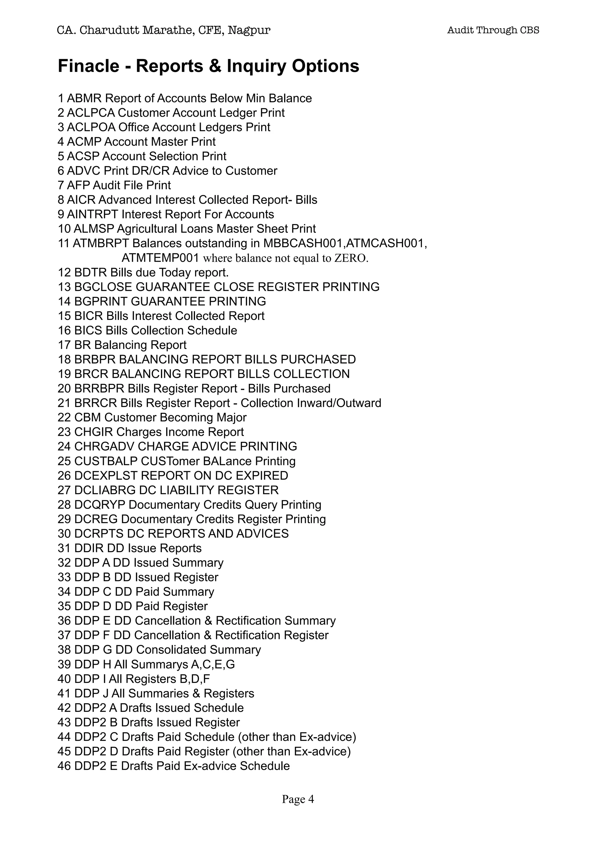 Finacle - Menus and F Keys | PDF