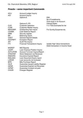 Finacle - Menus and F Keys | PDF