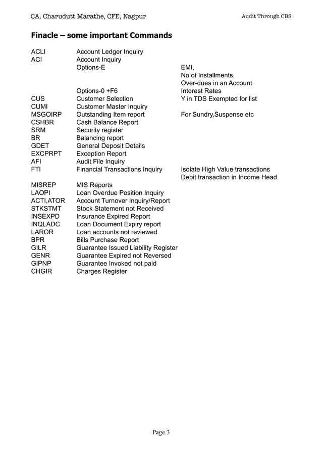 Finacle - Menus and F Keys | PDF