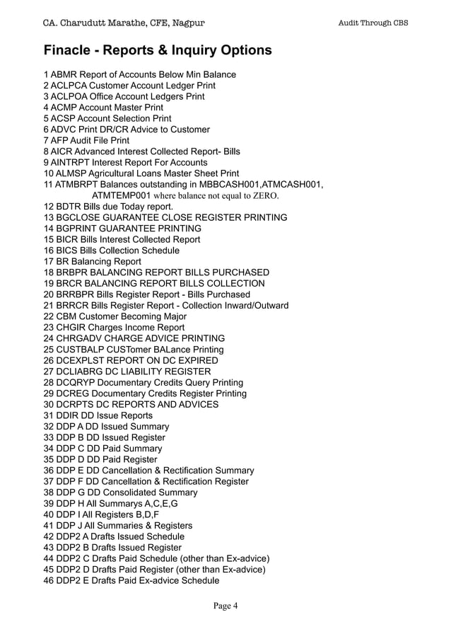 Finacle - Menus and F Keys | PDF