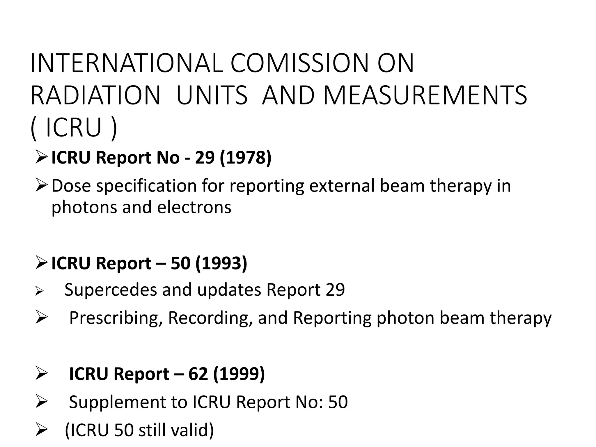 Final ICRU 62 ( International commission on radiation units and ...