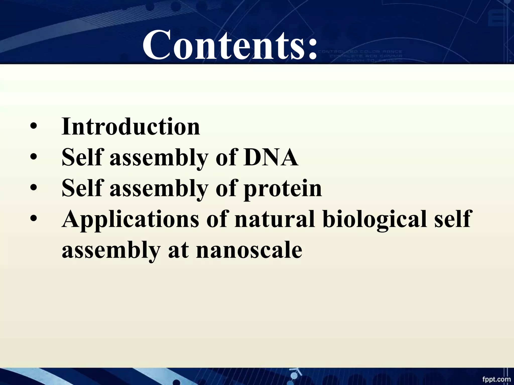 Natural Biological assembly at nanoscale slides | PPTX