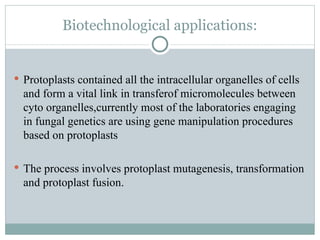 protoplast unxplored aspects | PPT