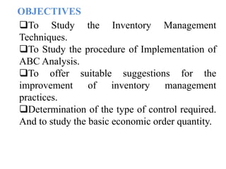 Inventory Management Techniques in Multimech Engineers | PPT