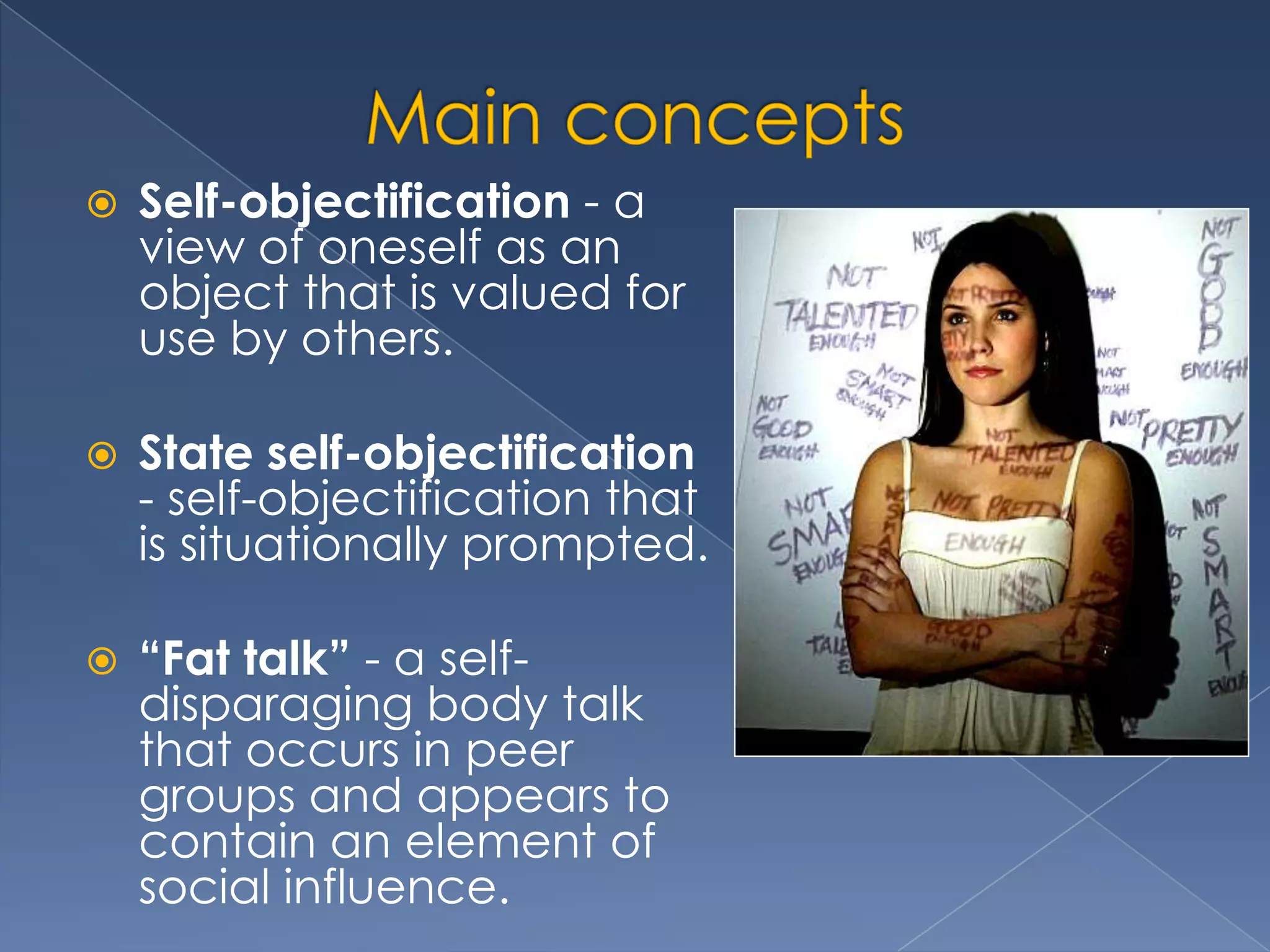 Experiencing Prejudice - self-objectification | PPTX