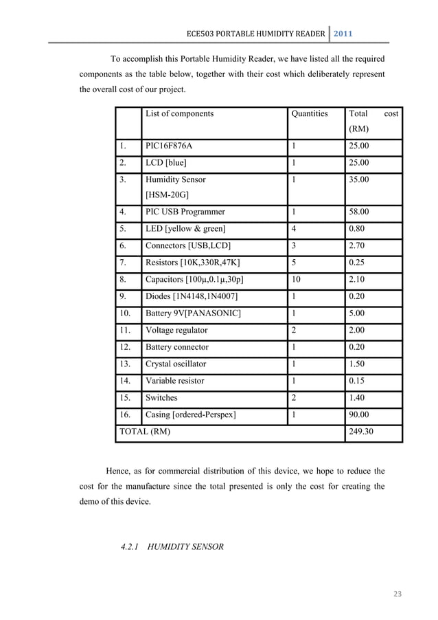 humidity sensor project | DOCX