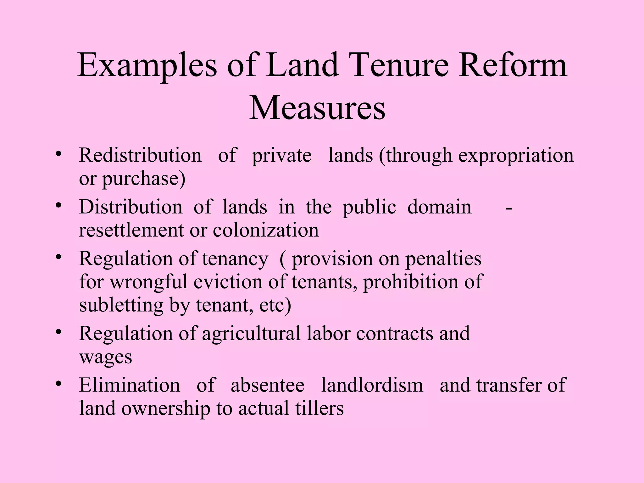 LAND & AGRARIAN REFORM | PPT