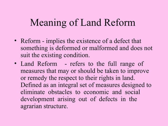 LAND & AGRARIAN REFORM | PPT