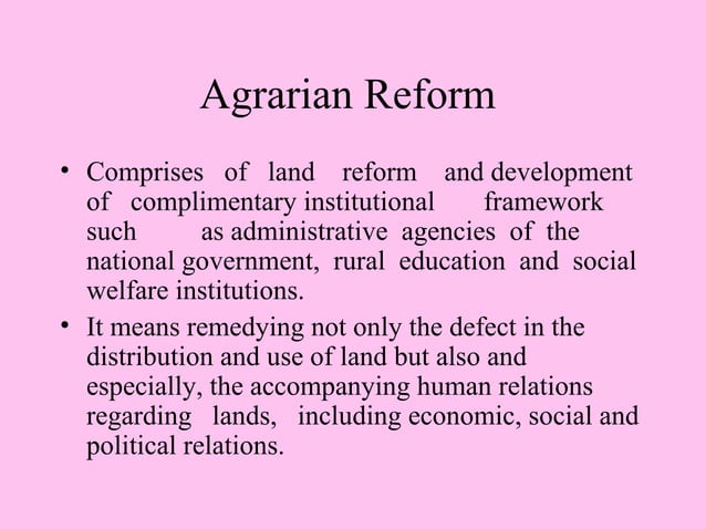 LAND & AGRARIAN REFORM | PPT