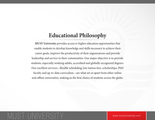 MUST University – First Choice of Working Adults | PPT