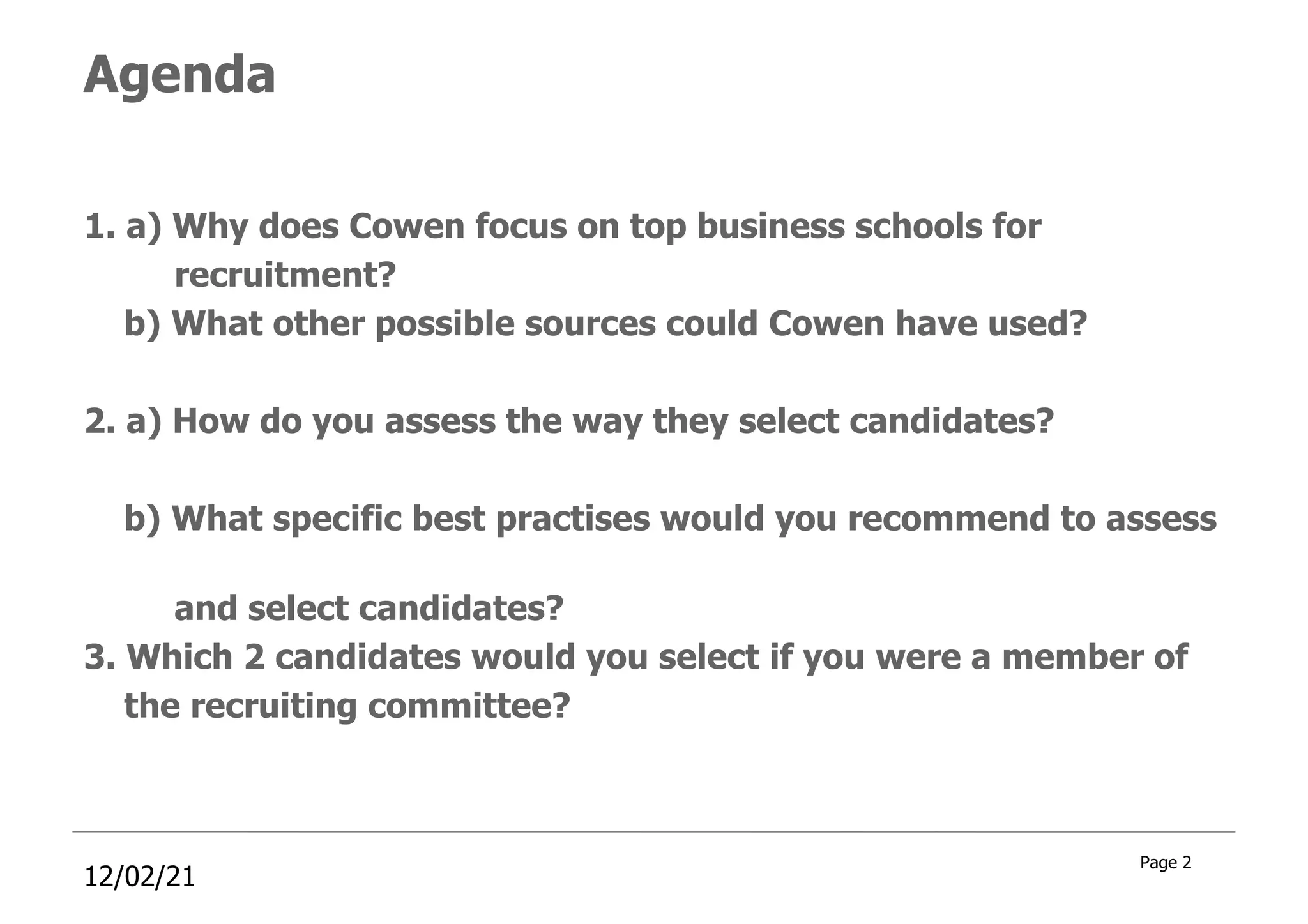 SG Cowen New Recruits | PPT