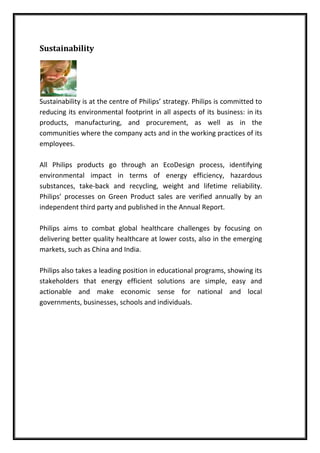 A report on MARKETING MIX in philips | DOCX