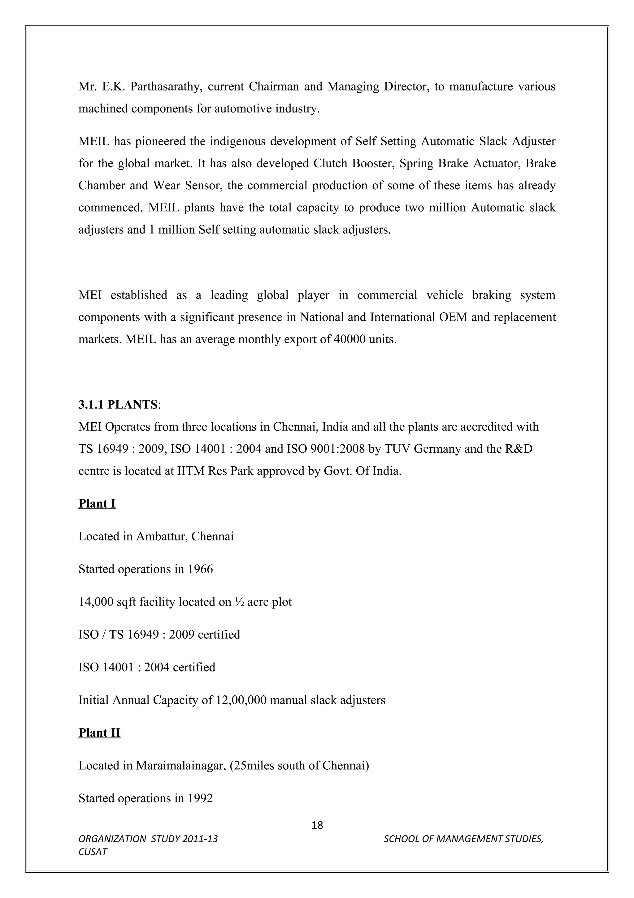 Organisational Study Report | DOC