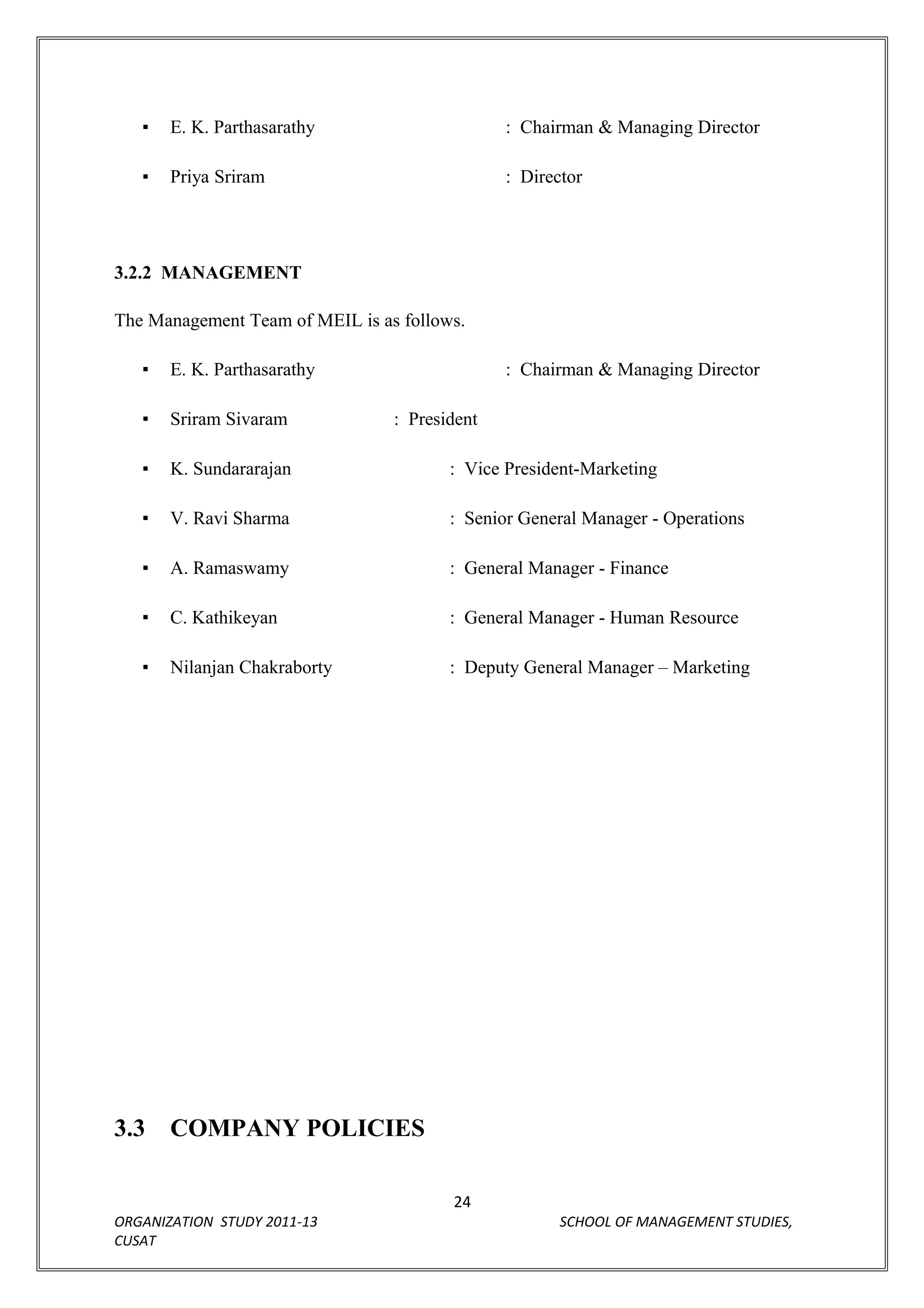 Organisational Study Report | DOC