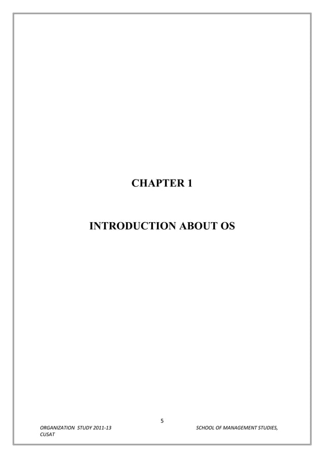 Organisational Study Report | DOC