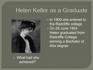 Helen Keller At Radcliffe College
