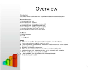 Microsoft BI Stack Portfolio | PPTX