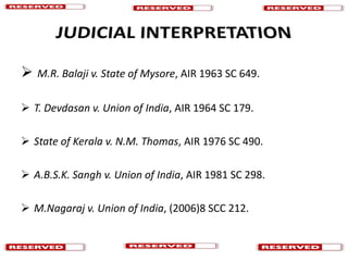 Reservation in India | PPTX