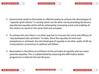 Reservation in India | PPTX