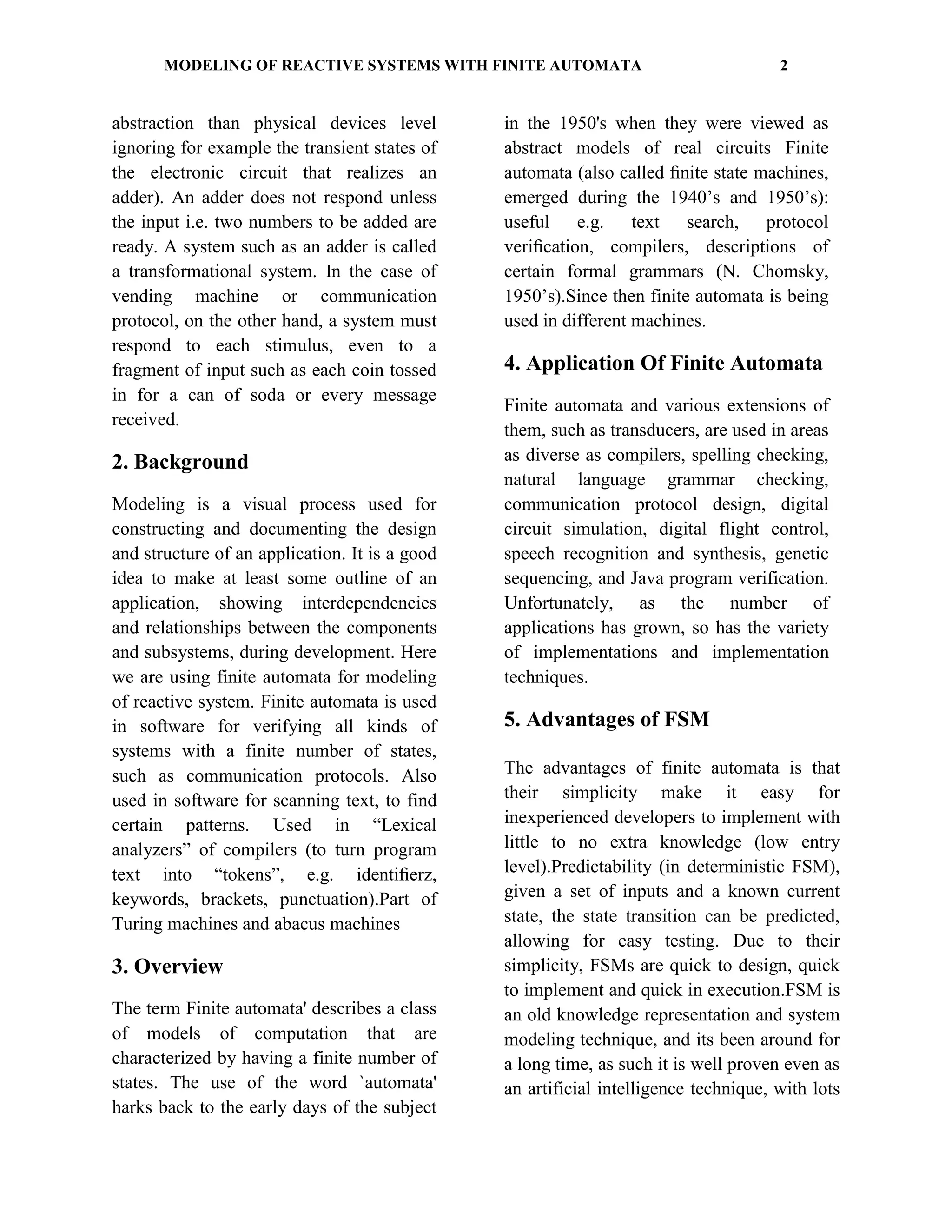 Modeling of reactive system with finite automata | DOCX