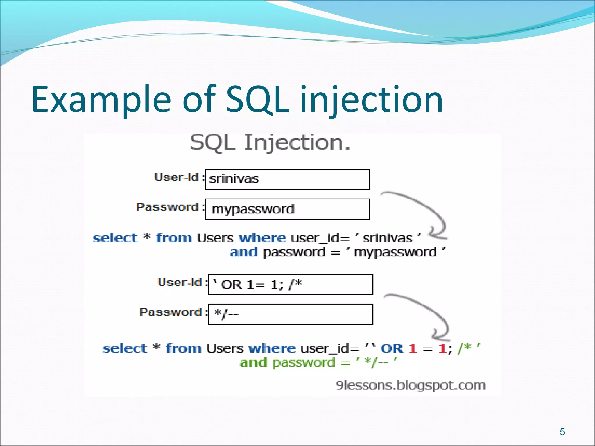 Sql injection | PPT | Databases | Computer Software and Applications