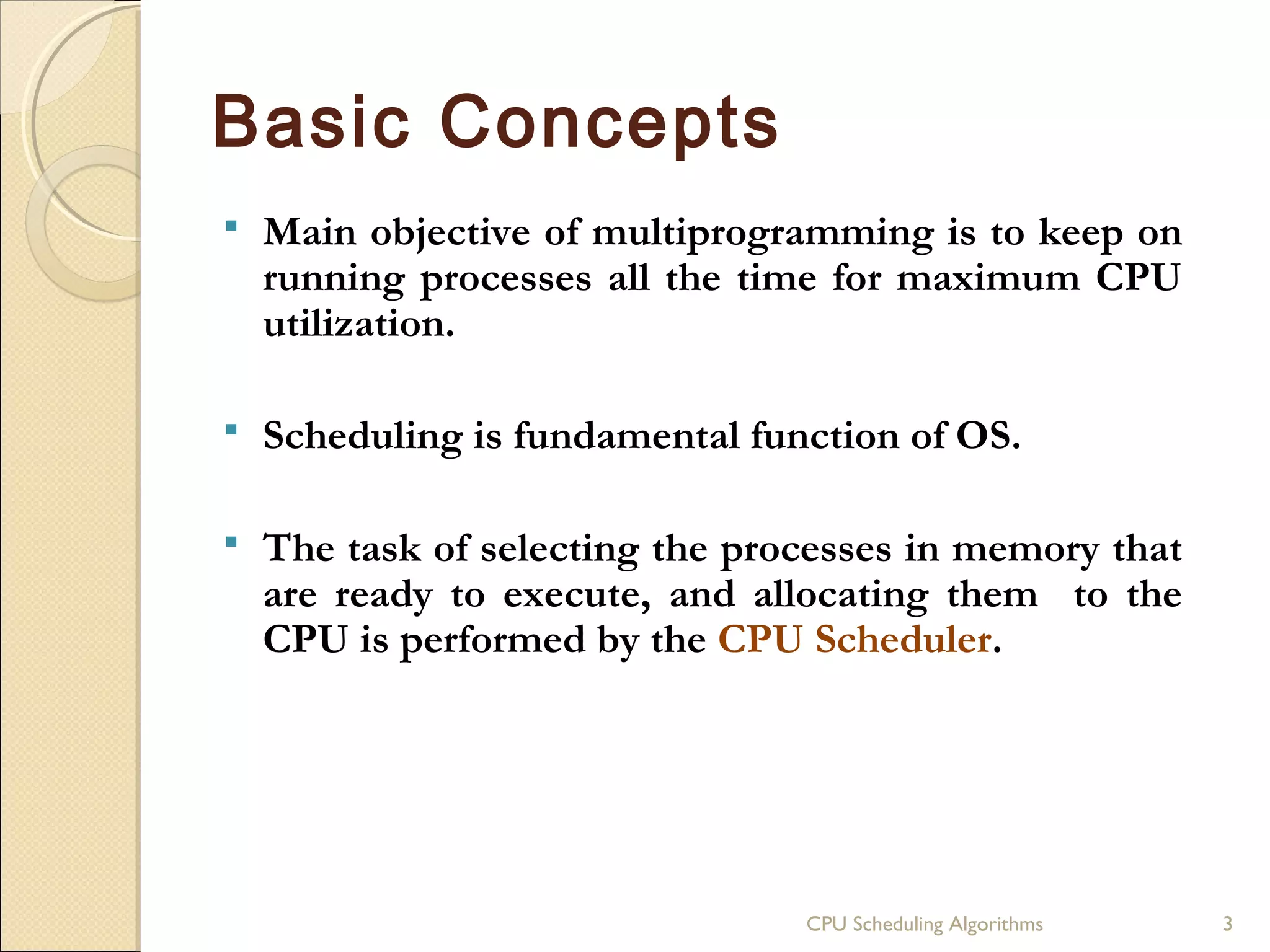 CPU Scheduling Algorithms | PPT