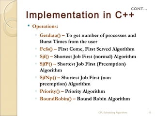 CPU Scheduling Algorithms | PPT