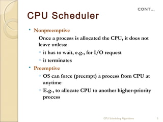 CPU Scheduling Algorithms | PPT