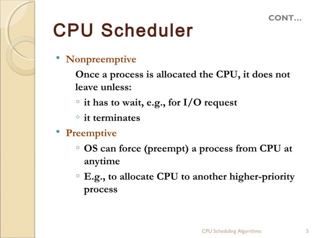 CPU Scheduling Algorithms