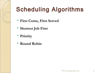 CPU Scheduling Algorithms | PPT