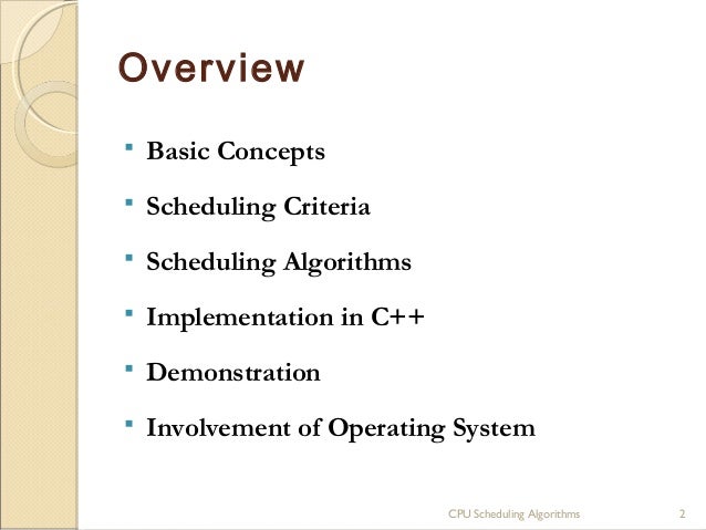 CPU Scheduling Algorithms