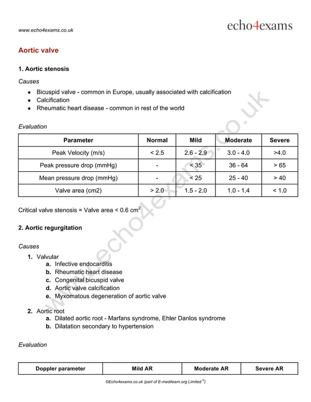 Echo Normal Values for Echocardiography exams | PDF | Heart and ...