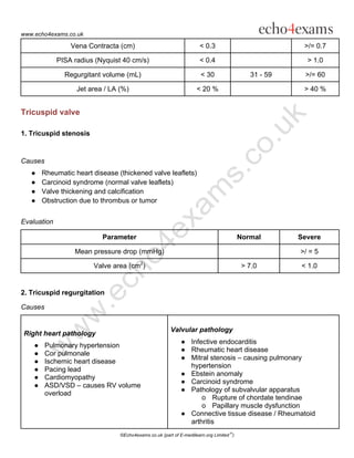 Echo Normal Values for Echocardiography exams | PDF
