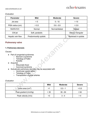 Echo Normal Values for Echocardiography exams | PDF