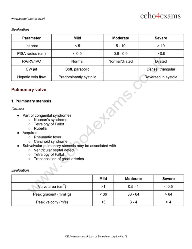 Echo Normal Values for Echocardiography exams | PDF | Heart and Cardiovascular Diseases ...
