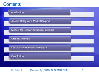 Robust Stability and Disturbance Analysis of a Class of Networked Control Systems | PPTX